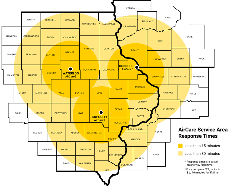 AirCare Response Times | University of Iowa Health Care